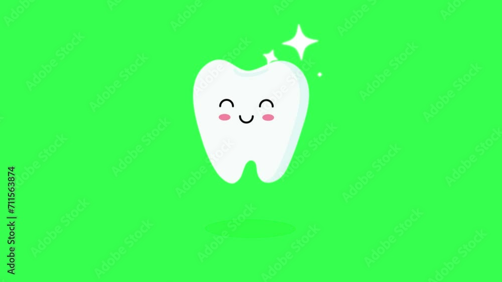 tooth icon, sparkling clean teeth, animated healthy teeth with happy ...