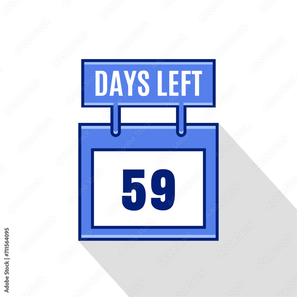 59 Days Left. Countdown Sale promotion sign business concept. 59 days ...