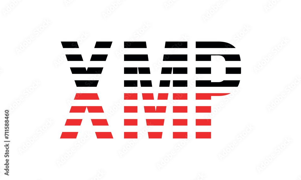 XMP three initial letter iconic line negative space minimal logo design ...