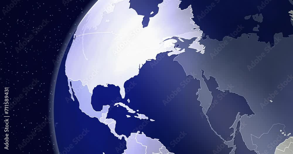 Rotating world map sphere, globe, Zoom to Mexico City, Mexico Ciudad ...
