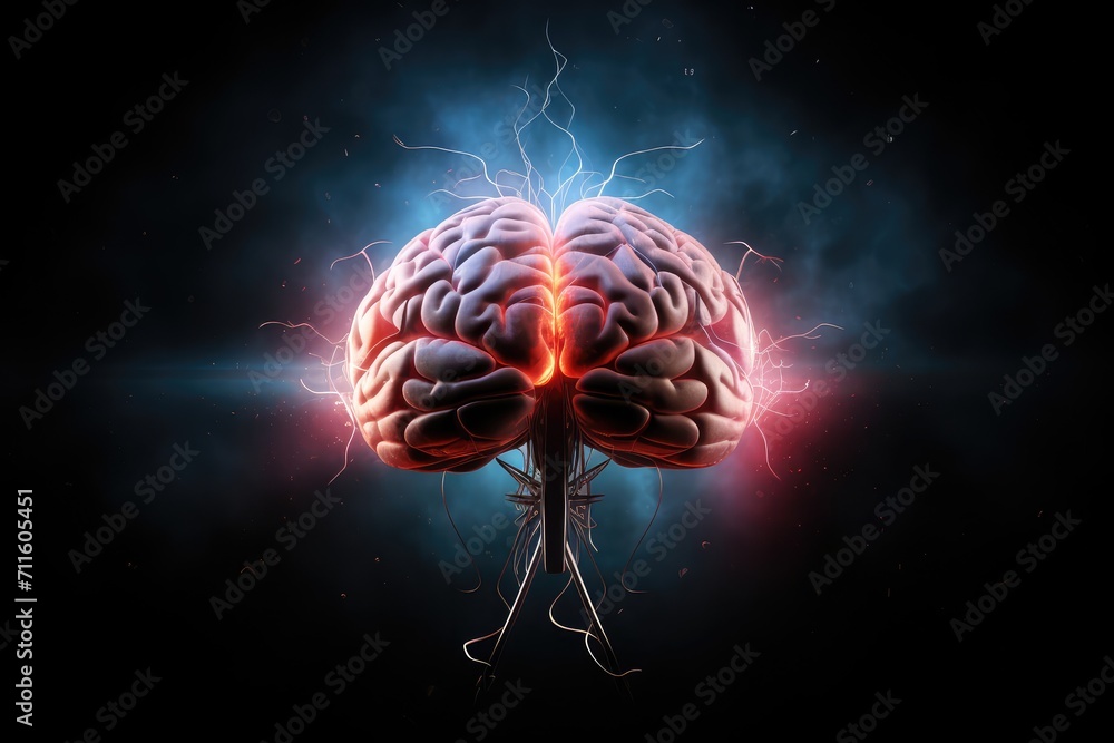 Human Axon Brain dynamic energy lightning and thunderbolt flashes ...