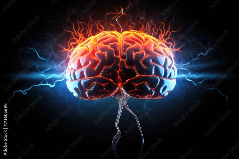Human Axon Brain dynamic energy lightning and thunderbolt flashes ...