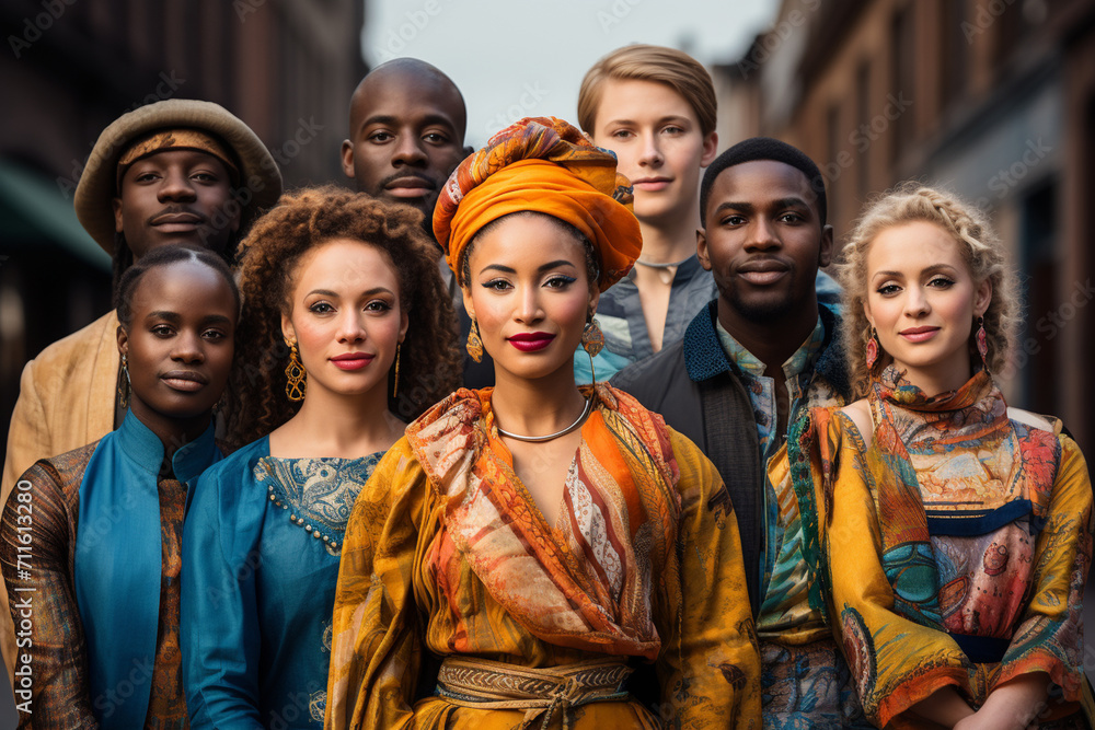 Cross-cultural solidarity: A group of people from diverse backgrounds ...