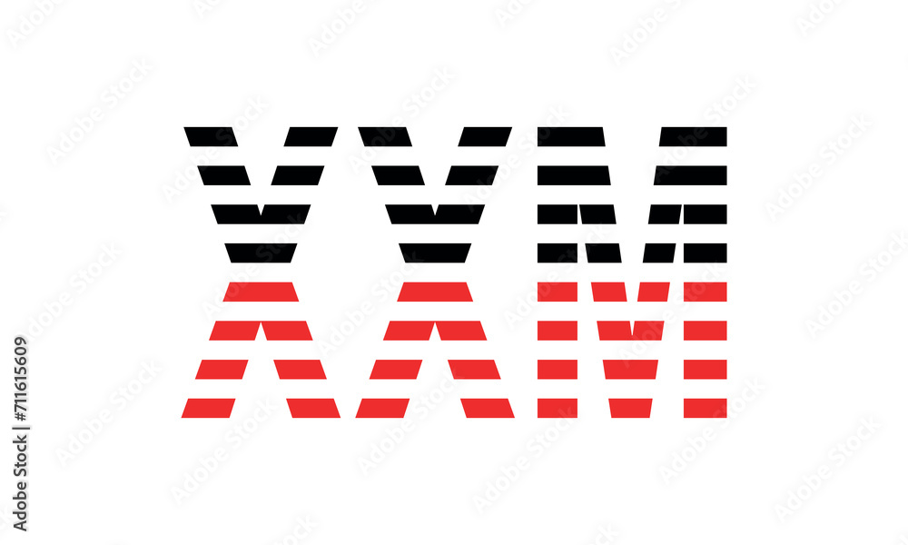 XXM three initial letter iconic line negative space minimal logo design ...