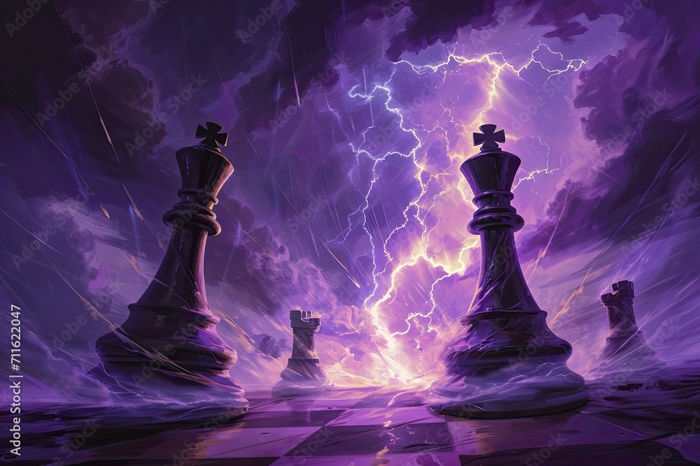 Four prominent chess pieces including two kings and two rooks are ...