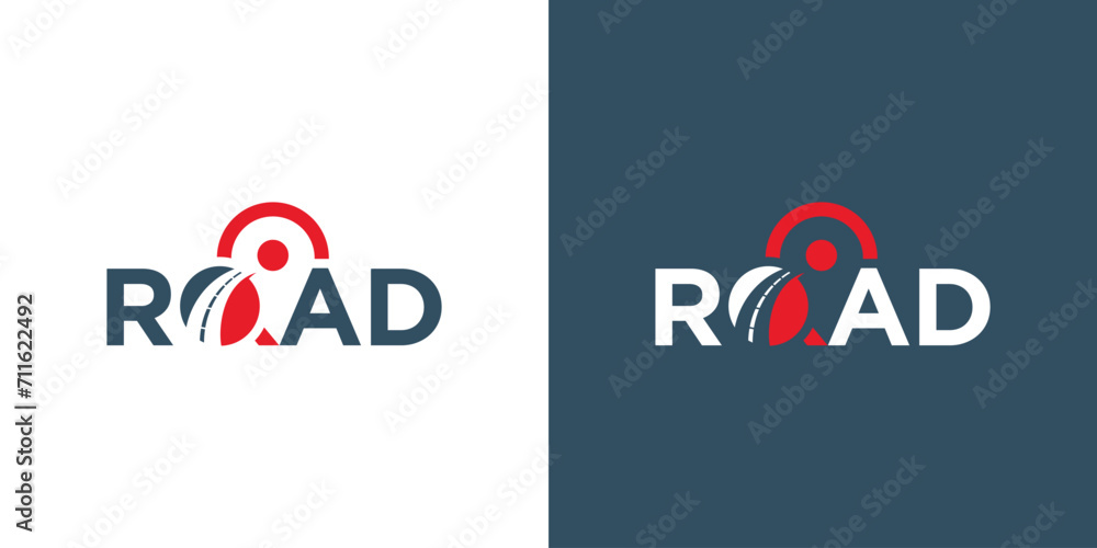 road map logo design template, location points and route map icon ...