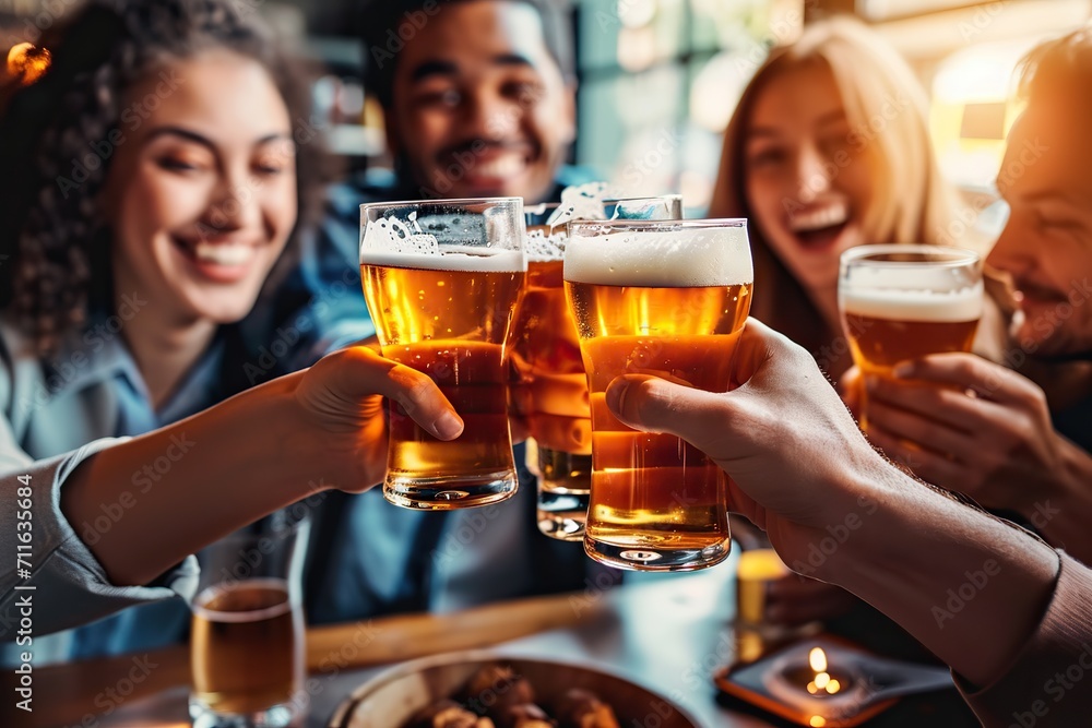 Cheers to Friendship Multiracial Group of Happy Friends Having Fun ...