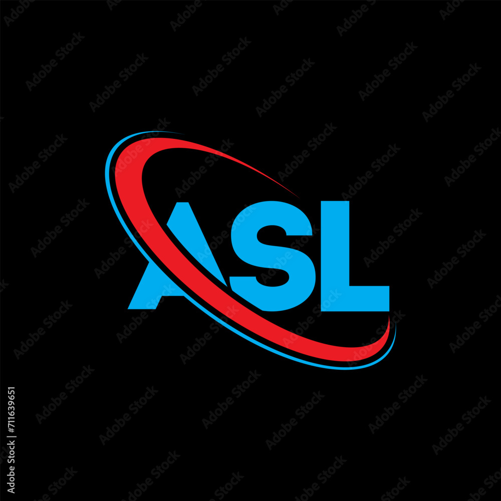 ASL logo. ASL letter. ASL letter logo design. Initials ASL logo linked ...