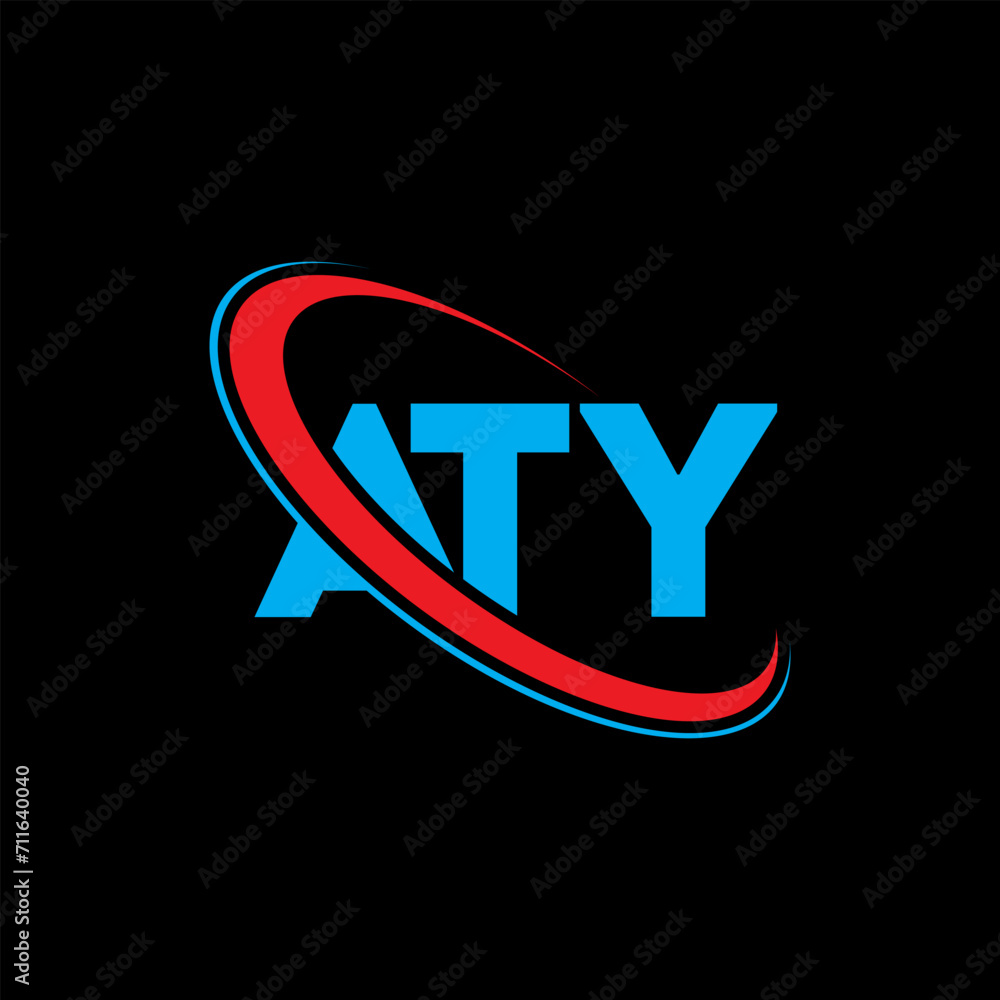 ATY logo. ATY letter. ATY letter logo design. Initials ATY logo linked ...