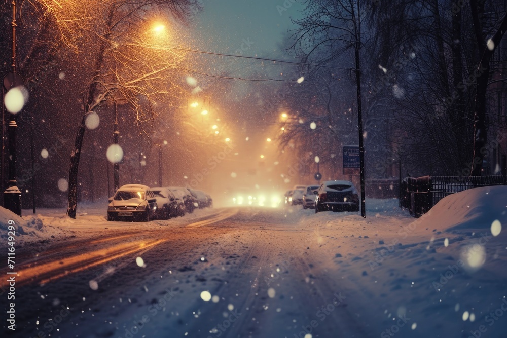 In the midst of an abnormally cold winter, the frozen street exudes an ...