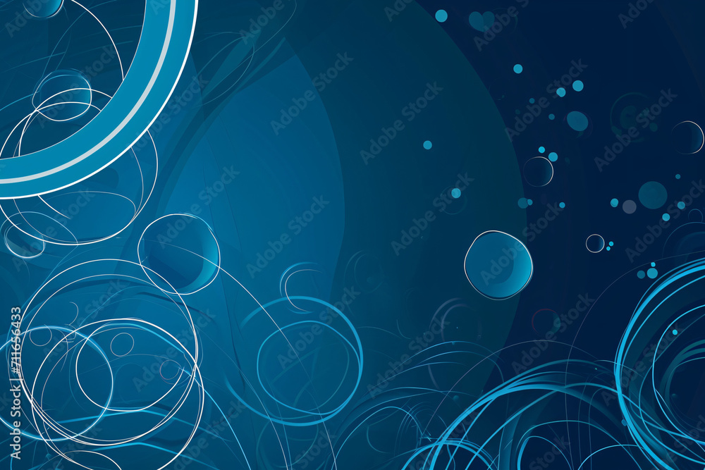 Abstract blue background with overlapping circles and bubbles Stock ...