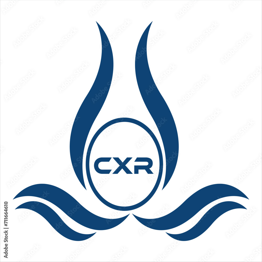 CXR letter water drop icon design with white background in illustrator ...
