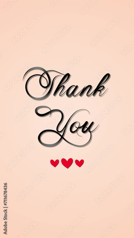 vertical thank you text calligraphy on gradient background 4k animation ...