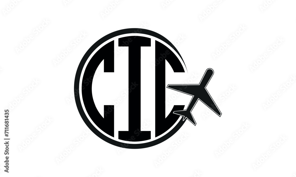 CIC three initial letter circle tour & travel agency logo design vector ...