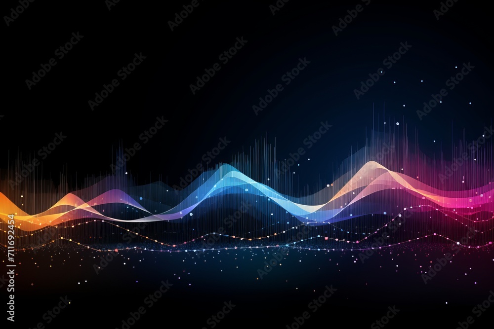 Digital graphic abstract background for technological processes, neural ...