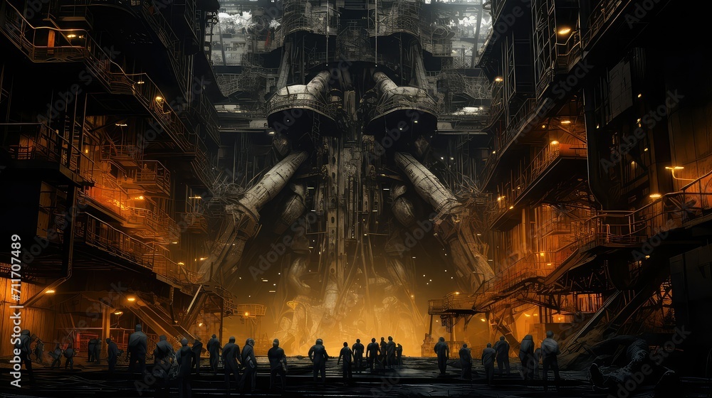 manufacturing plant industrial background illustration production ...