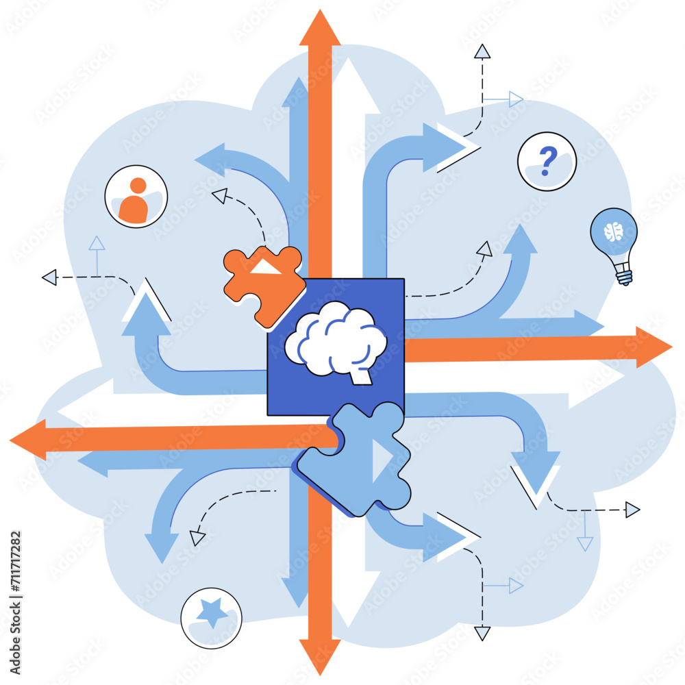 Decision vector illustration. The completion tasks and projects is ...