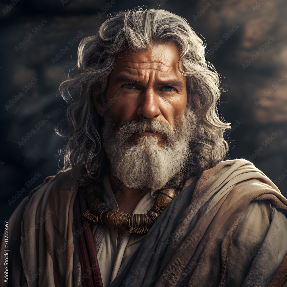 Old and wise David, king of Israel. Old testament character from the ...