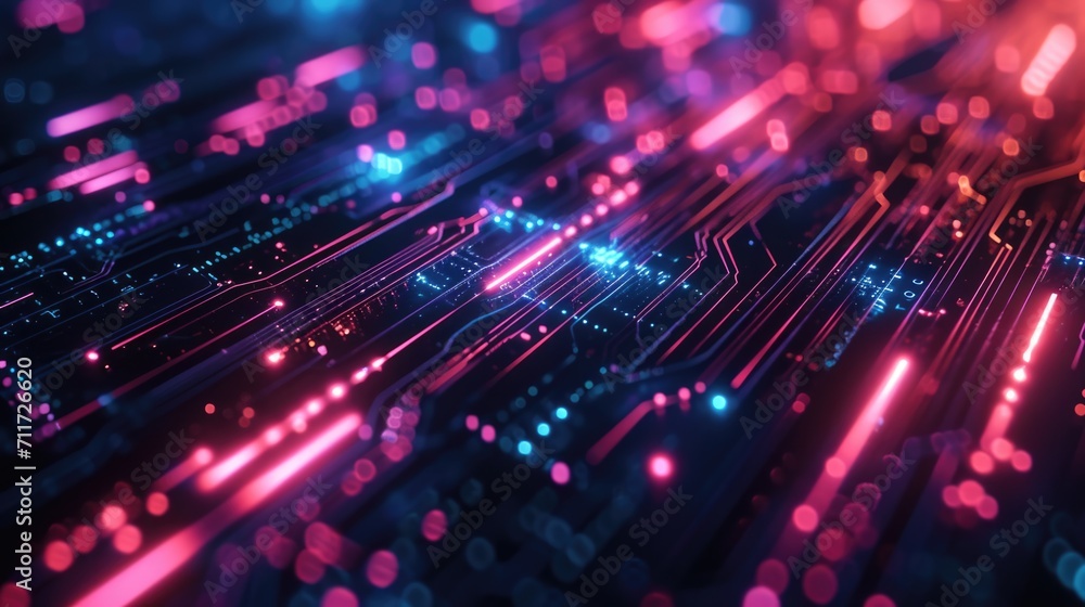 Future technology line background and light effect, cyberpunk style ...