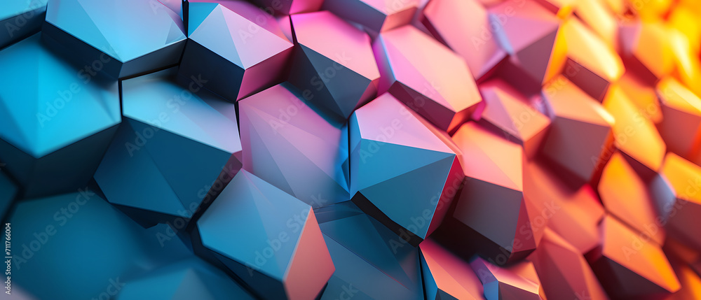 An eye-catching display of vibrant polygons adorns the art paper ...