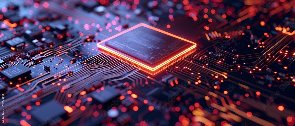 a motherboard CPU processor microchip initiates the digitalization of ...