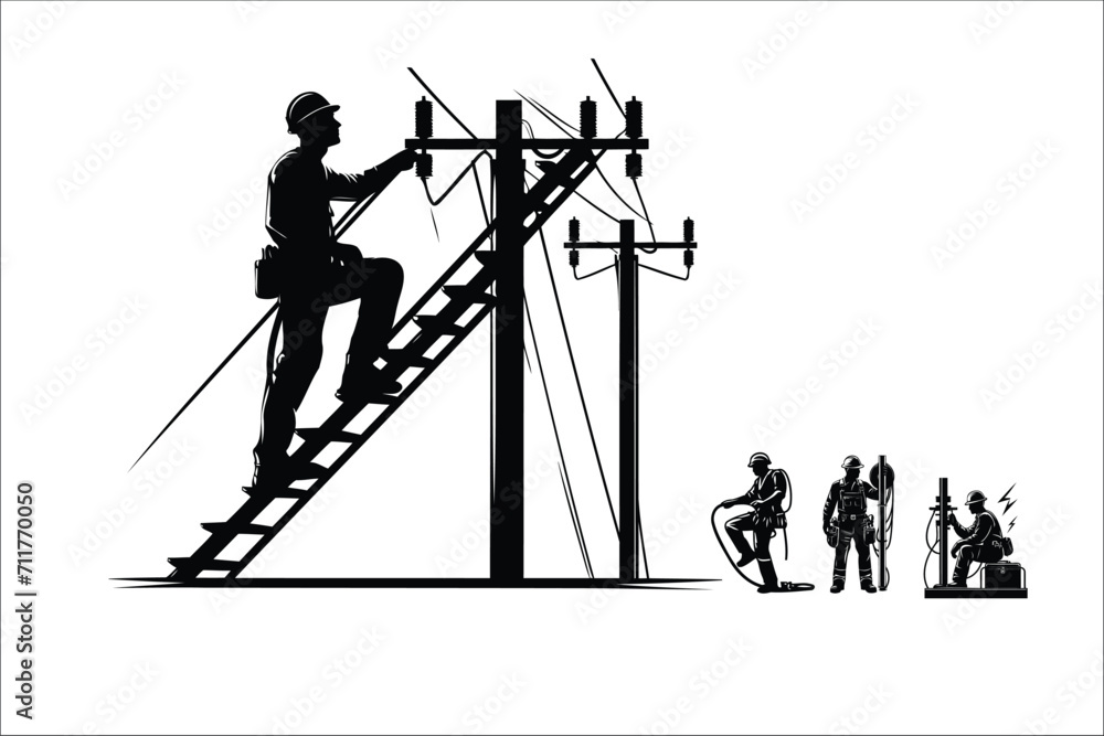 Lineman Craft Elite: Exclusive Vector for Electrical Graphics Stock ...