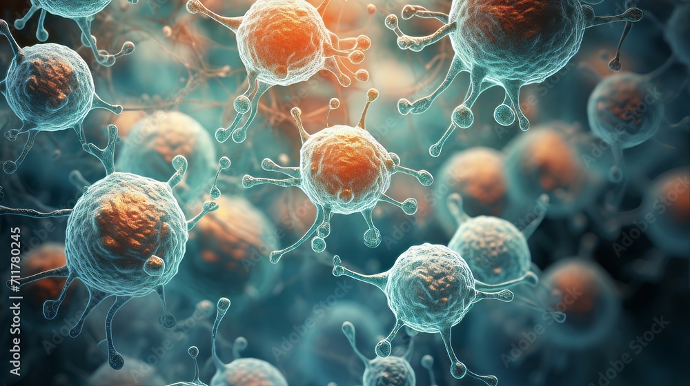 Microscope view of mutated human cells Stock Illustration | Adobe Stock
