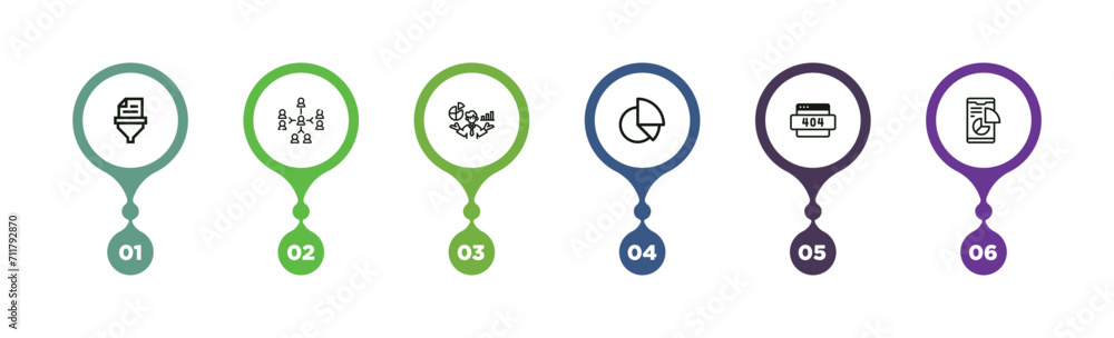 funneling data, hierarchy, businessman analysis, circular chart ...