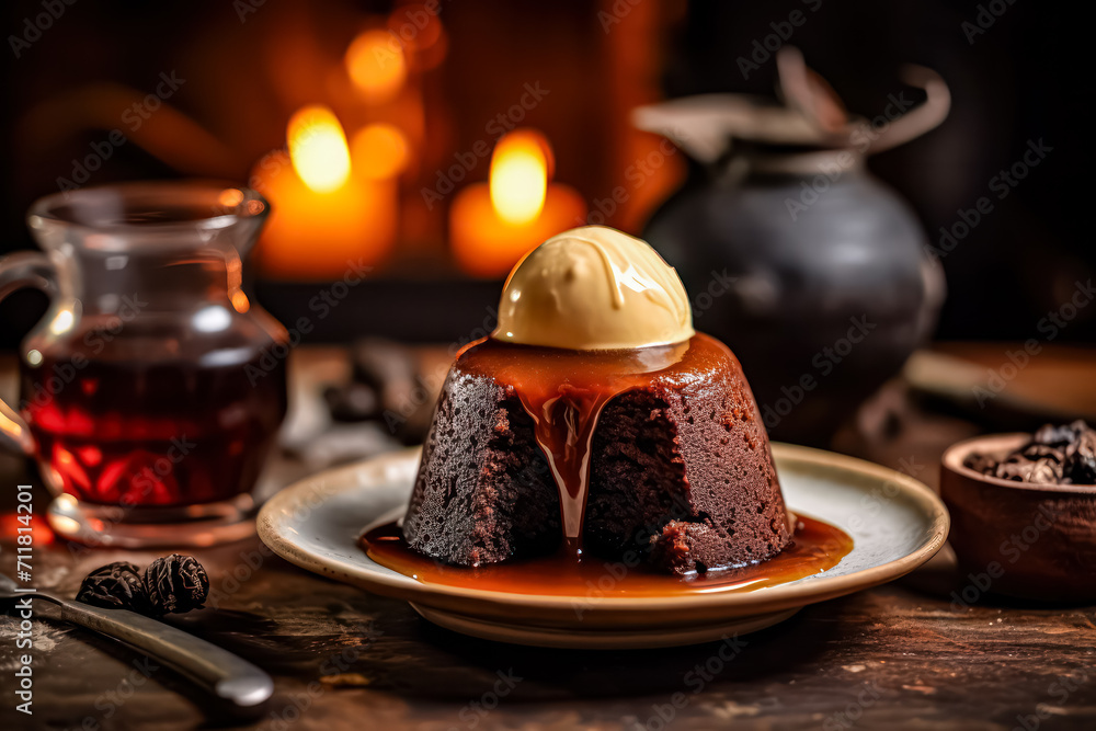 Satisfy your sweet cravings with sticky toffee pudding elegantly served ...