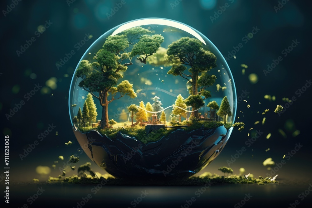 World environment and earth day concept with globe map, Green planet ...