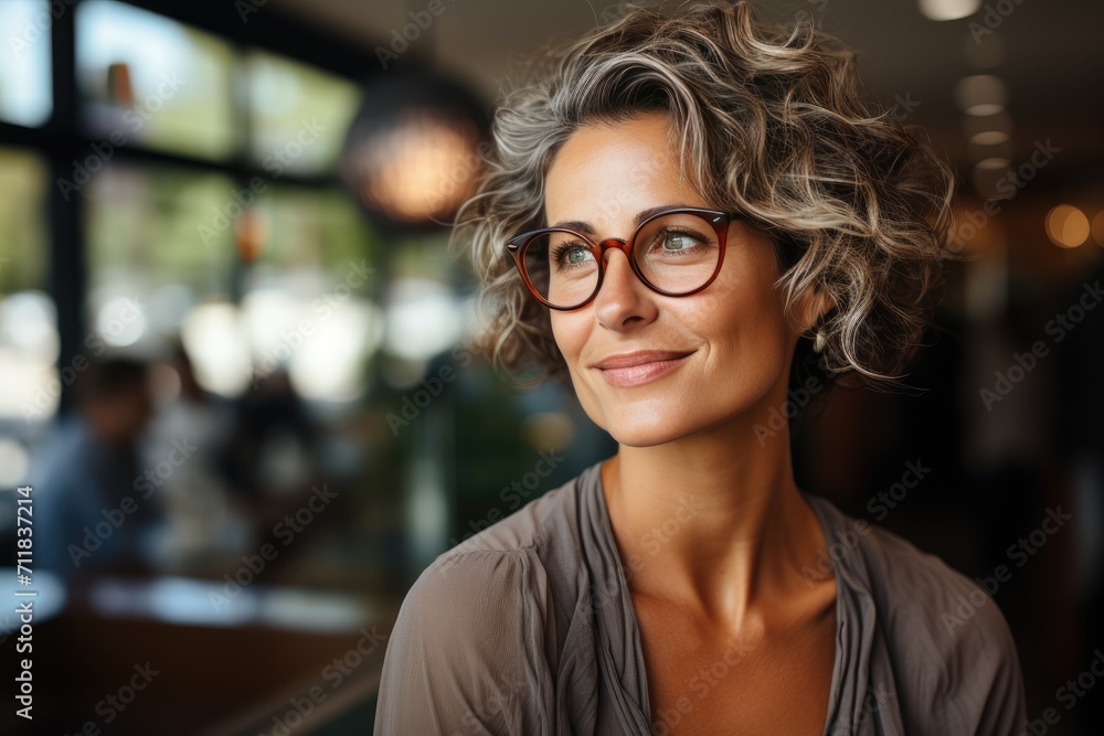 A stylish girl exudes confidence and charm as she showcases her ...