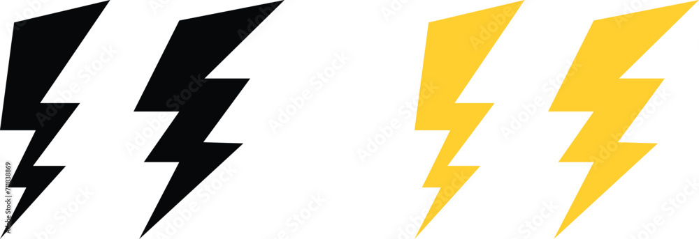 Vetor de lightning bolt icon set. Electric vector icons, Bolt lightning ...