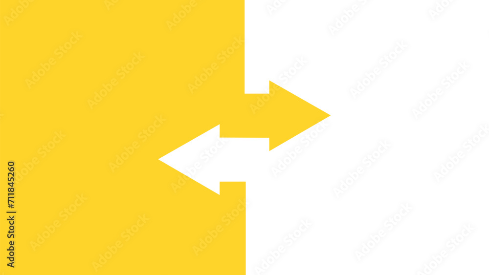 Two arrows in opposite directions, one going right and one going left ...