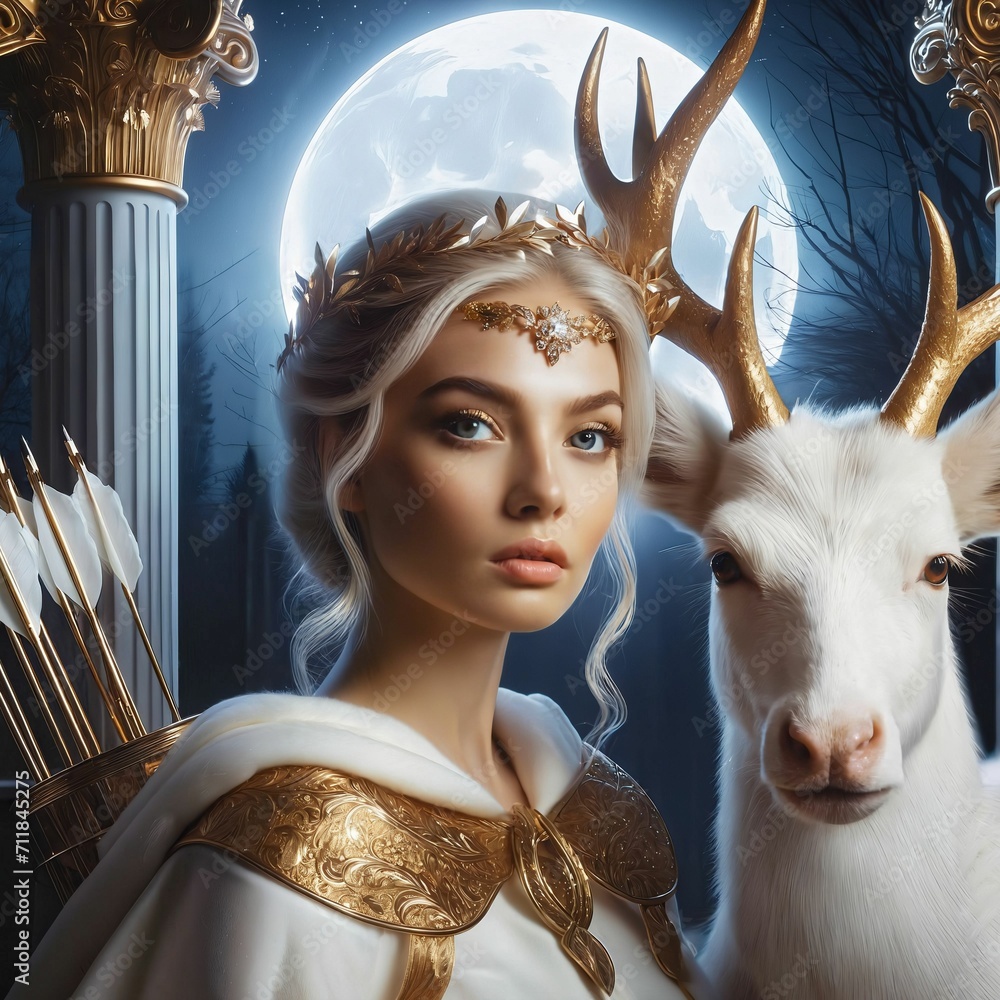 Artemis or Diana Greek goddess of hunt, wilderness, nature, vegetation ...