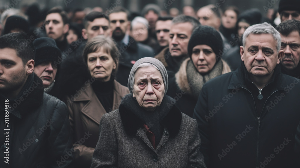 Conceptual artwork of crowd, different, alone, hope, and loneliness ...