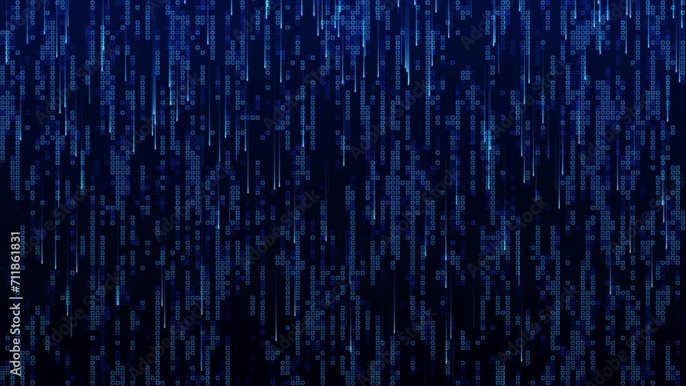 Animated blue digital square background with looping technology ...