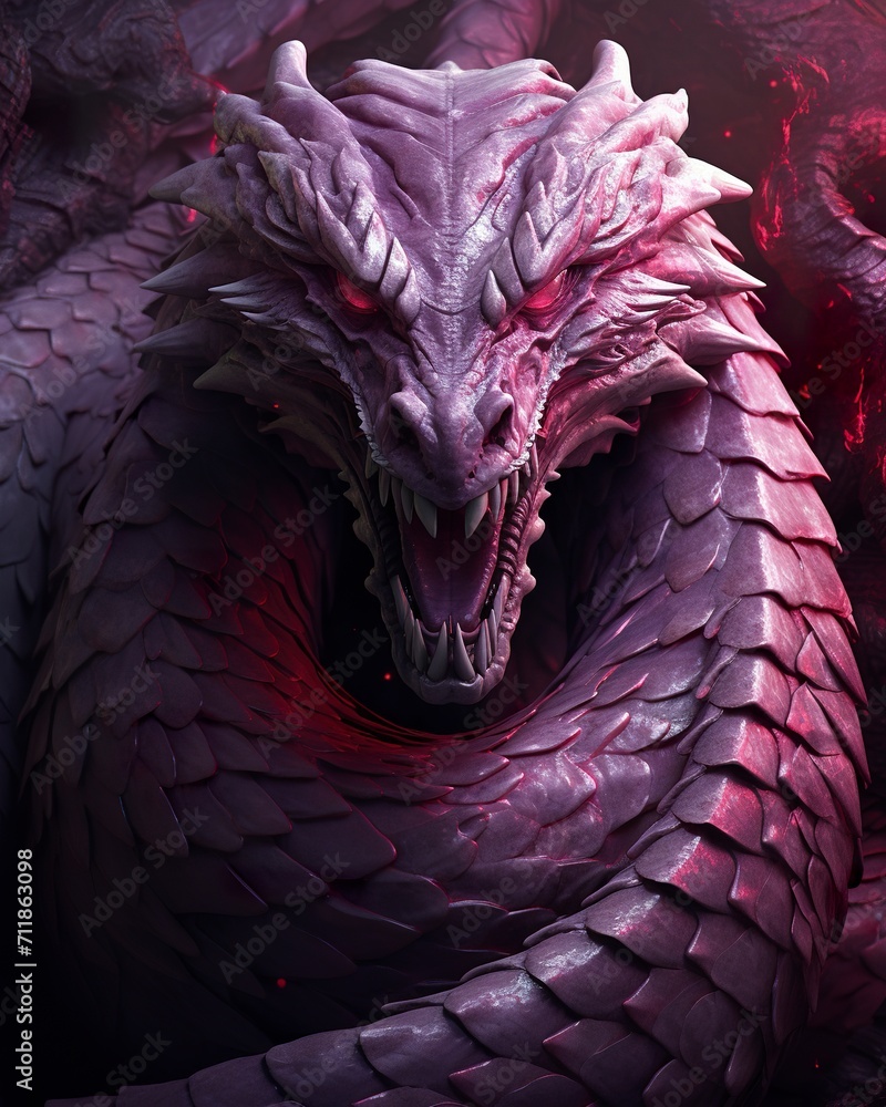 Artistic representation of the Lernian hydra in Greek mythology ...