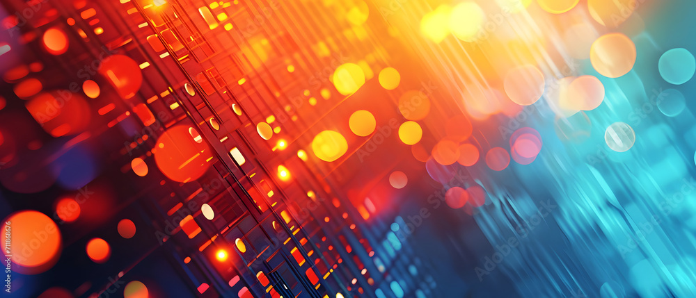 A mesmerizing display of vibrant colors and blurred lights on an amber ...