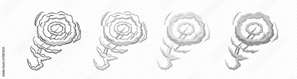 Smoke cartoon vector wind puff . Comic smoke speed puff Stock Vector ...