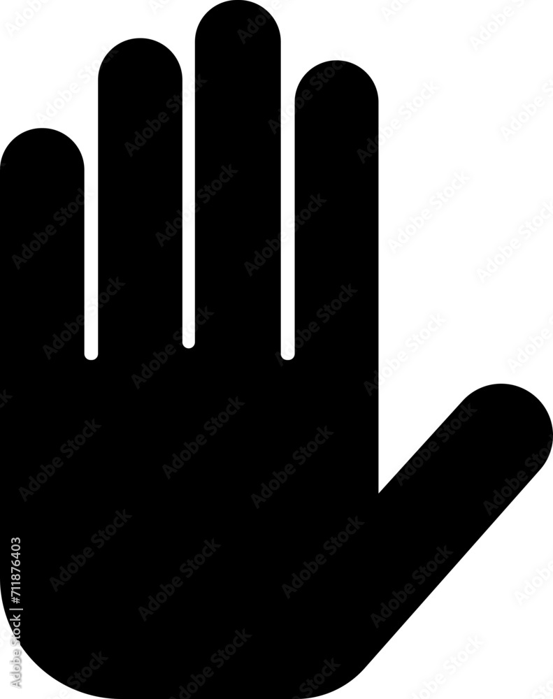 Simple hand icon in flat. isolated on transparent background. stop road ...