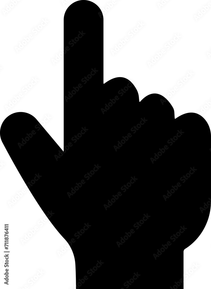 hand with index finger icon in flat style. isolated on transparent ...