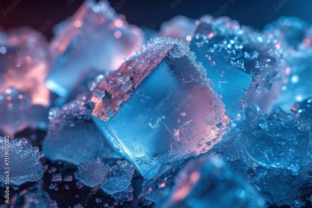 reflective surfaces of the ice glow with a serene shimmer, as cold and ...