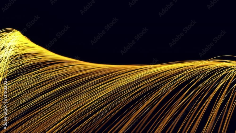 4K gold particles and sparkles. Burst Of Abstract Optical Fibers ...