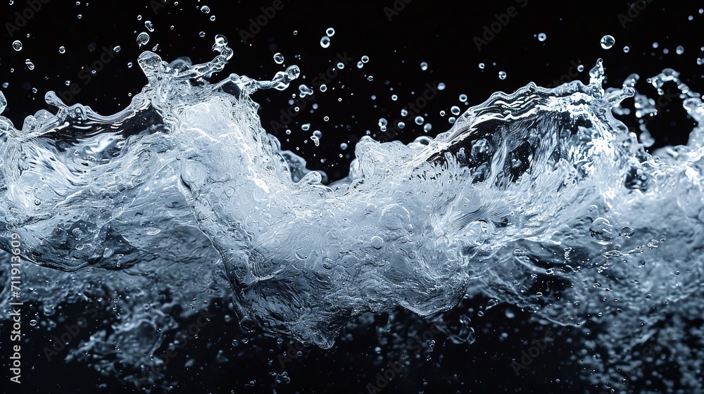 Ultra-realistic depiction of water colliding dynamically in mid-air ...