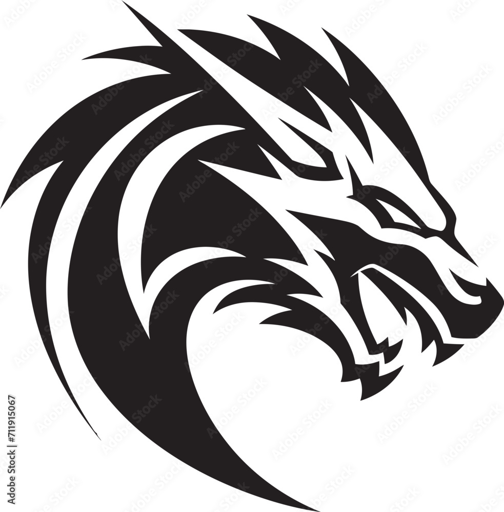 Celestial Guardian Crest Vector Logo for Kuei Dragon Protection Stock ...
