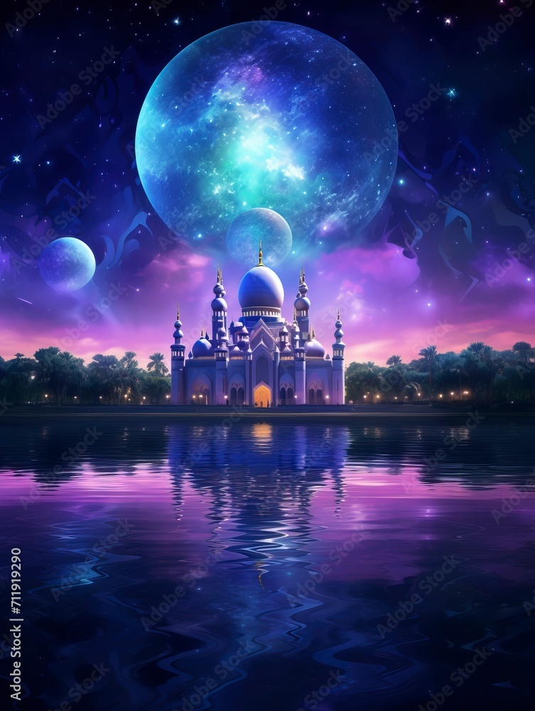The dazzling astral sky, exploring the depths of the purple night sky ...