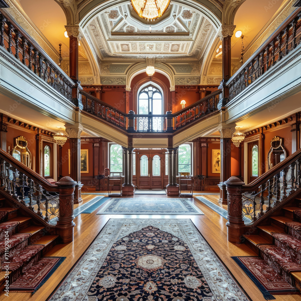 Grand Entry Hall in a Historic Mansion: Majestic and Grandiose Stock ...