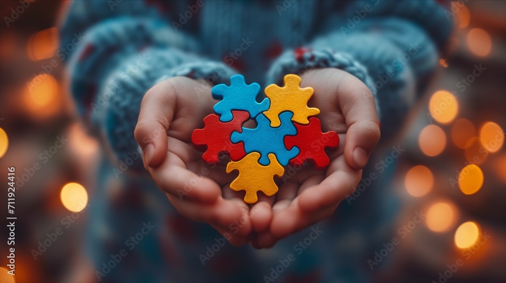 Puzzle as a symbol of the autism spectrum World Autism Awareness Day ...