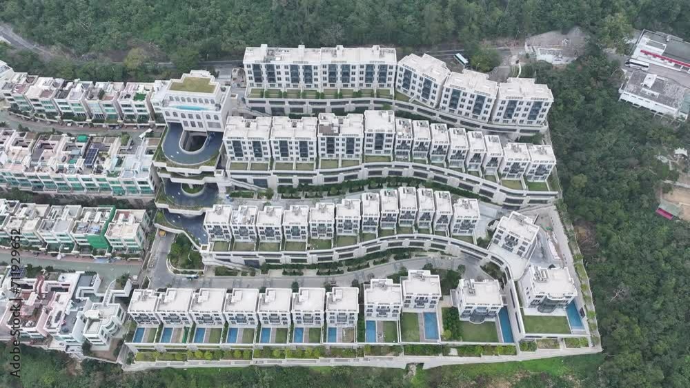 Drone Aerial Skyview shot of the Premium Villa independent Terraced ...