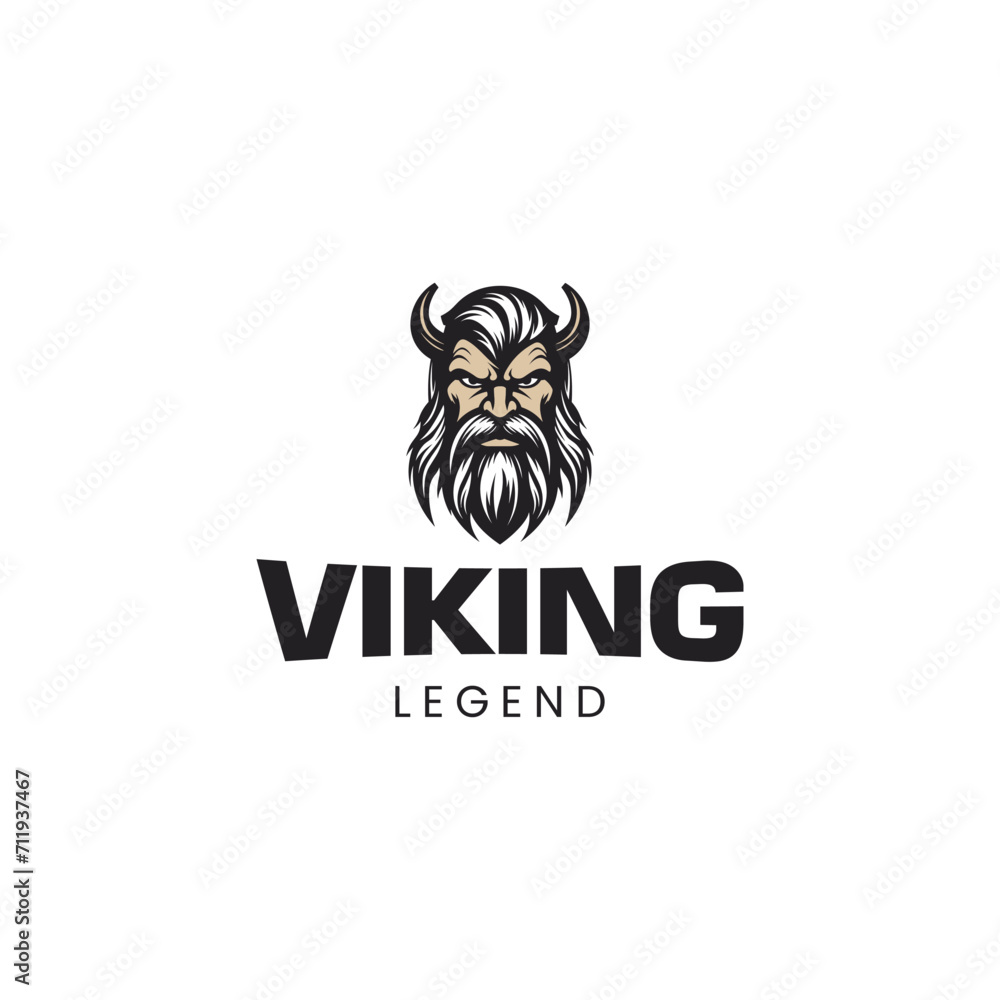 Viking logo design. Nordic warrior symbol. Horned Norseman emblem ...